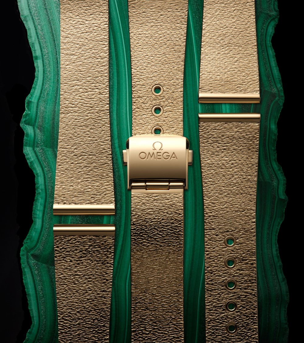 Omega creates golden Trésor watches with malachite dials - WATCHPRO USA
