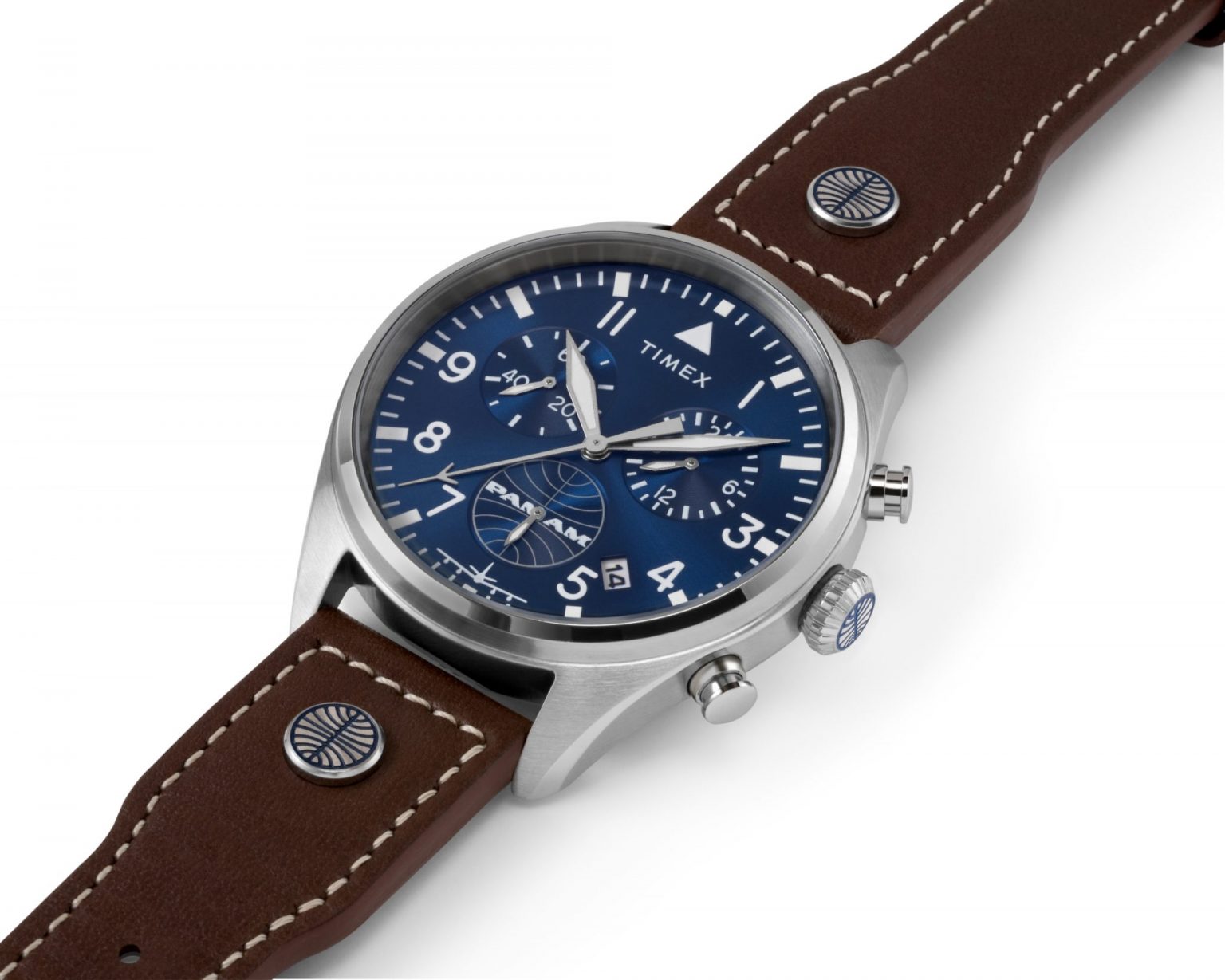 Buckle-up for landing of Timex Pan Am watch - WATCHPRO USA