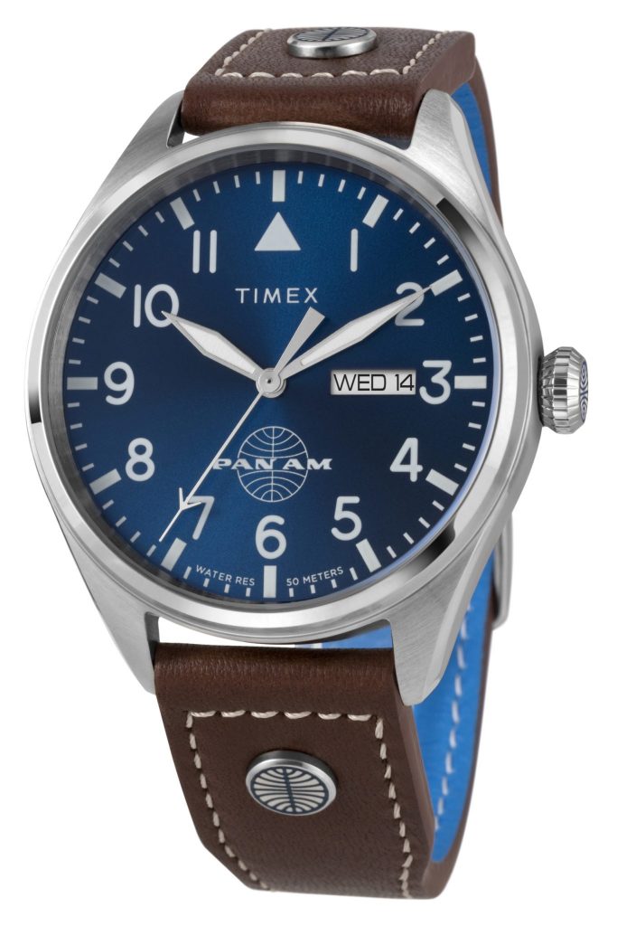 Buckle-up for landing of Timex Pan Am watch - WATCHPRO USA